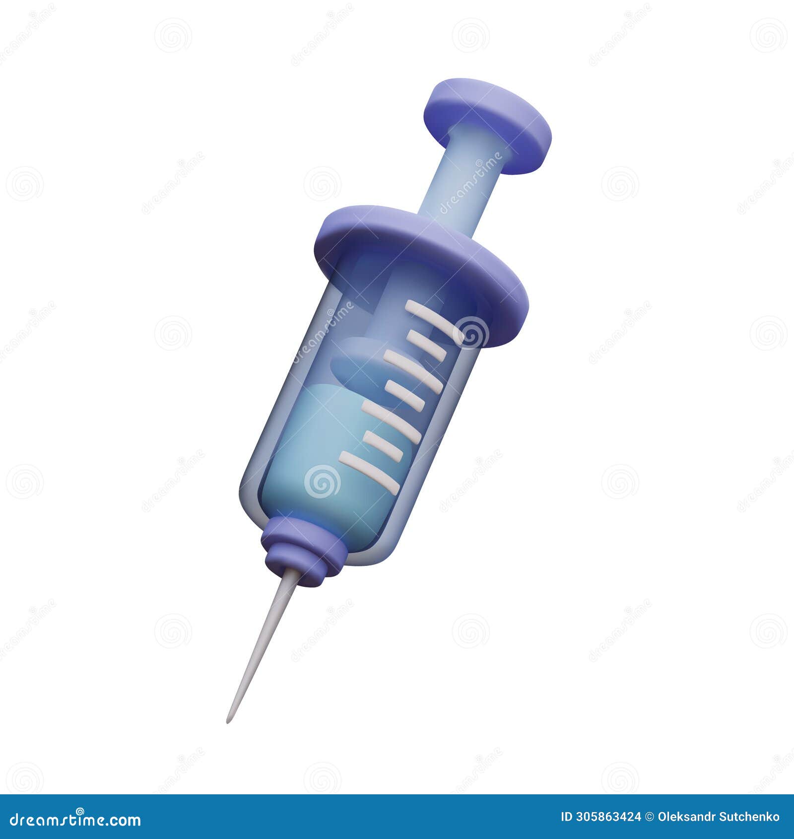 Realistic Syringe with Liquid. Detailed Vector Image with Divisions ...