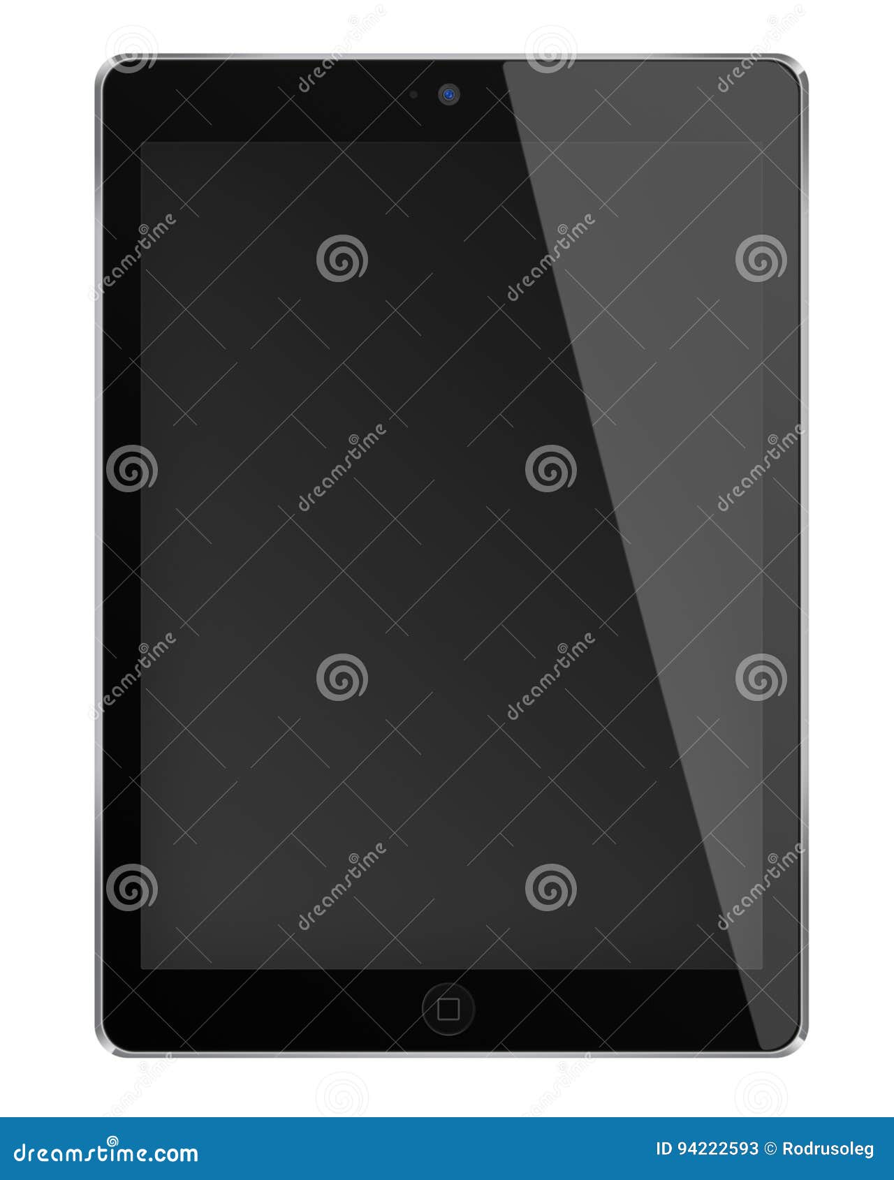 Realistic Tablet Computer with Black Screen. Stock Illustration ...