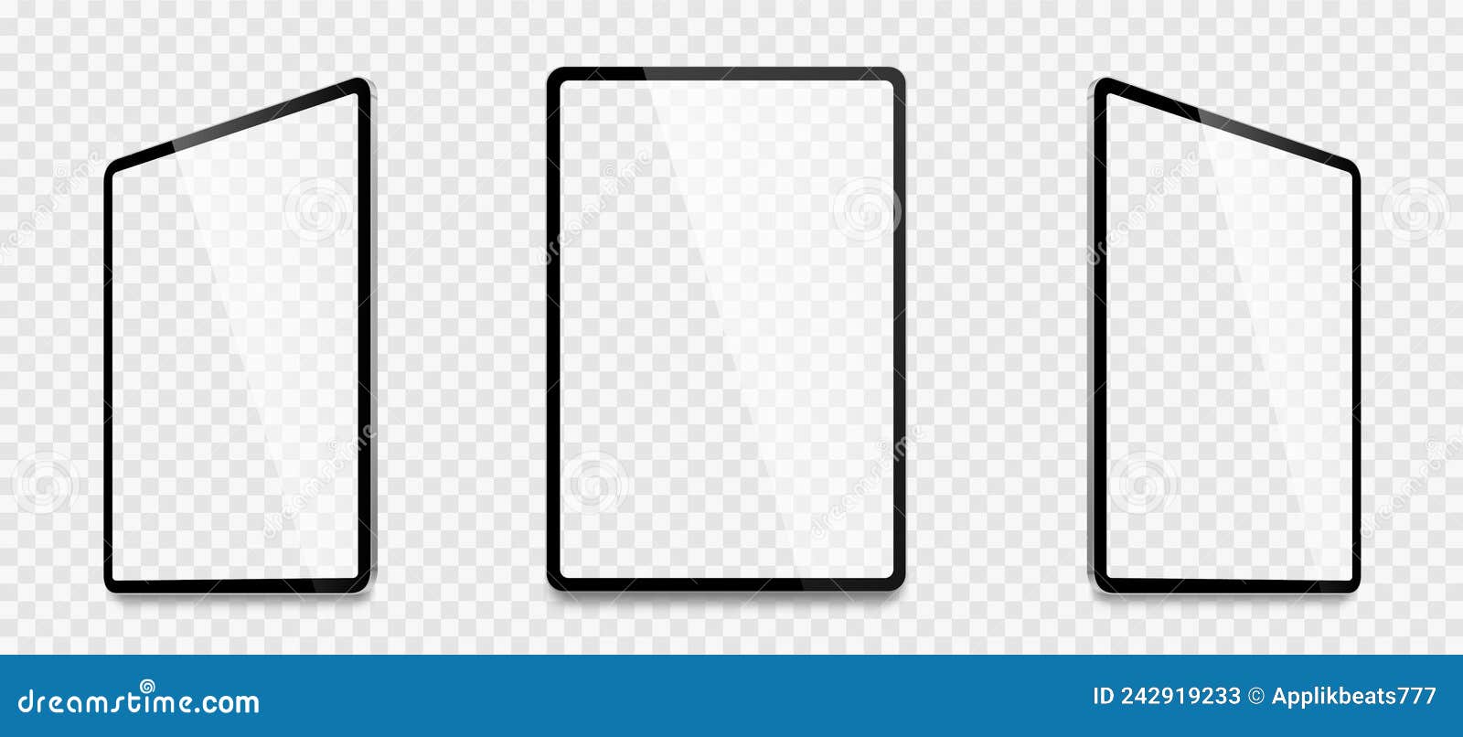 Realistic Tablet Computer Mockup Set. Tablet PC Realistic Mockup Front ...