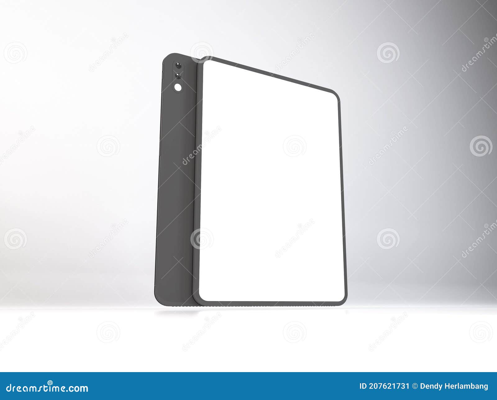 Realistic Tablet Device Mockup Template Scene Stock Illustration ...