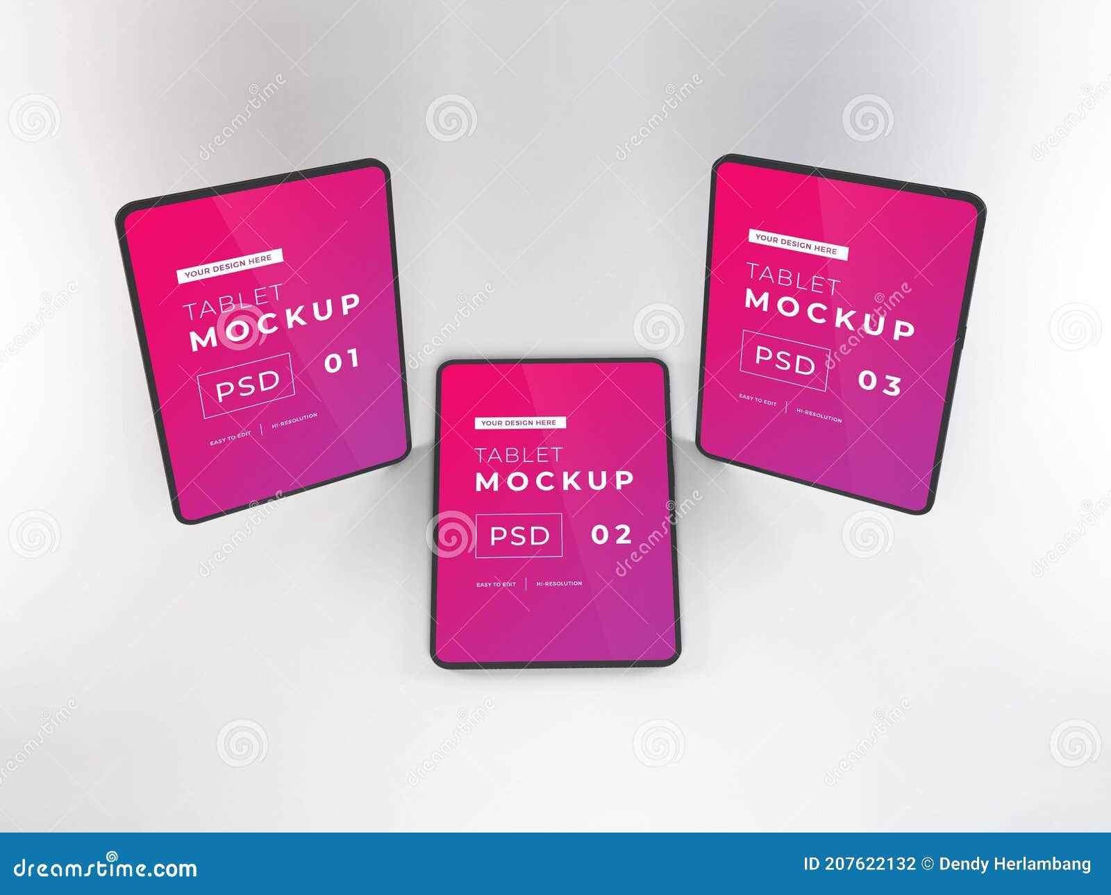 Realistic Tablet Device Mockup Template Scene Stock Illustration ...