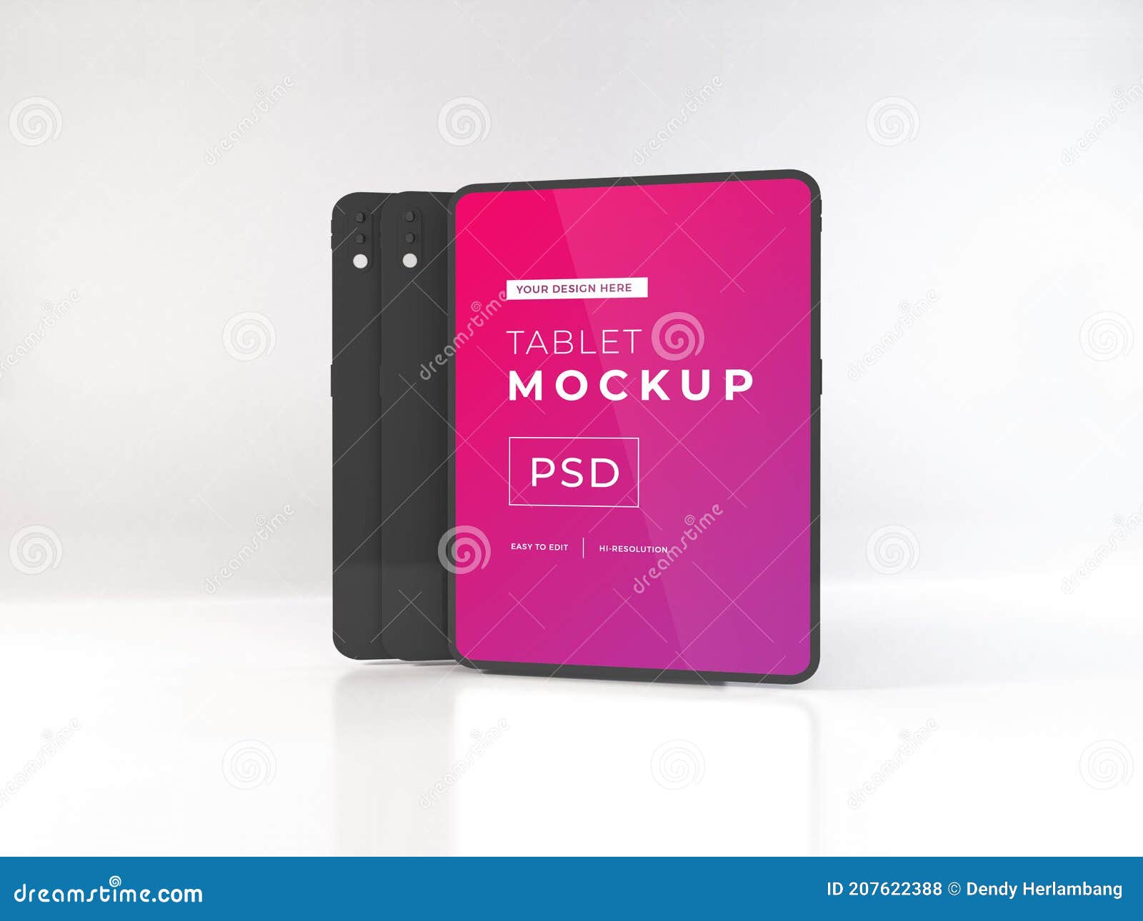 Realistic Tablet Device Mockup Template Scene Stock Illustration ...