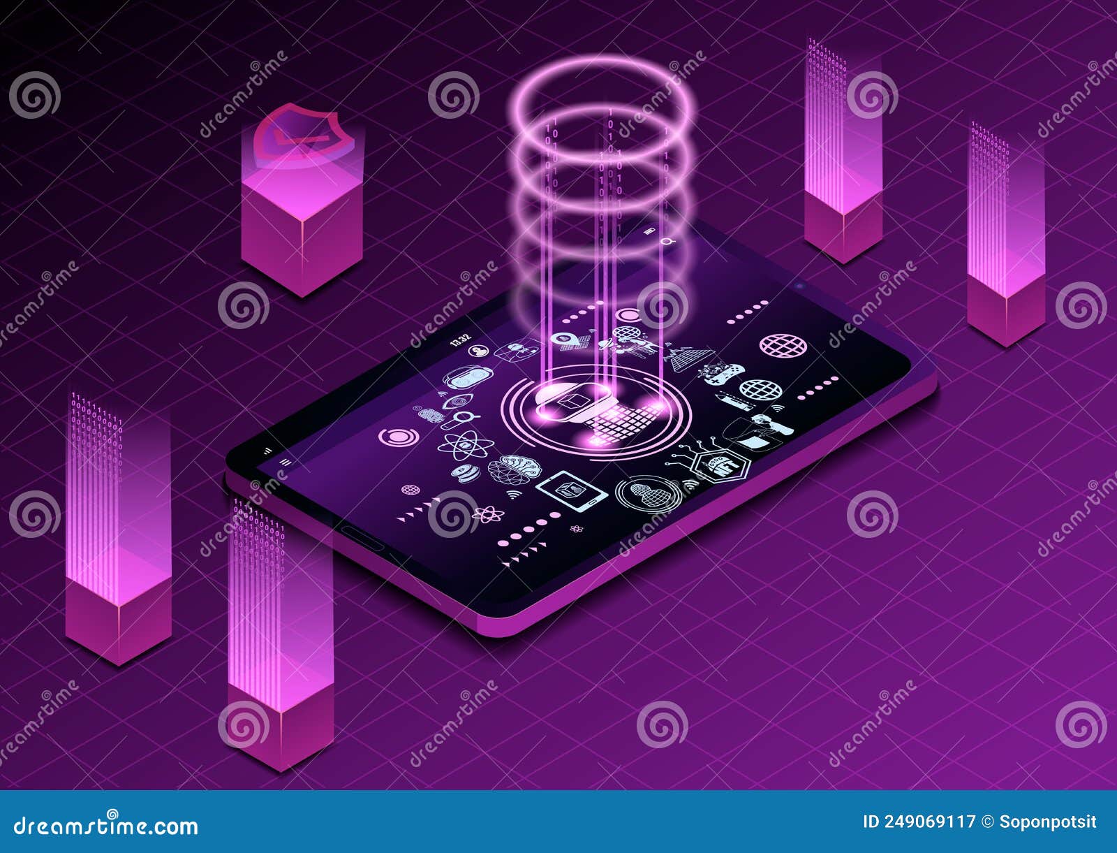Realistic Tablet Mock Up and Metaverse Icons on Screen.it`s Metaverse ...