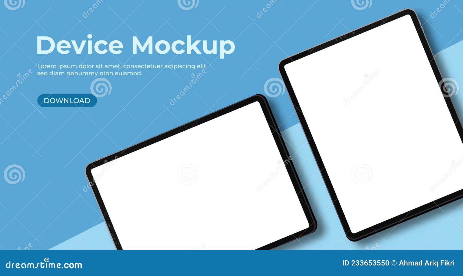 Realistic Tablet Mockups. Modern Tablet with Empty Screen. Template for ...