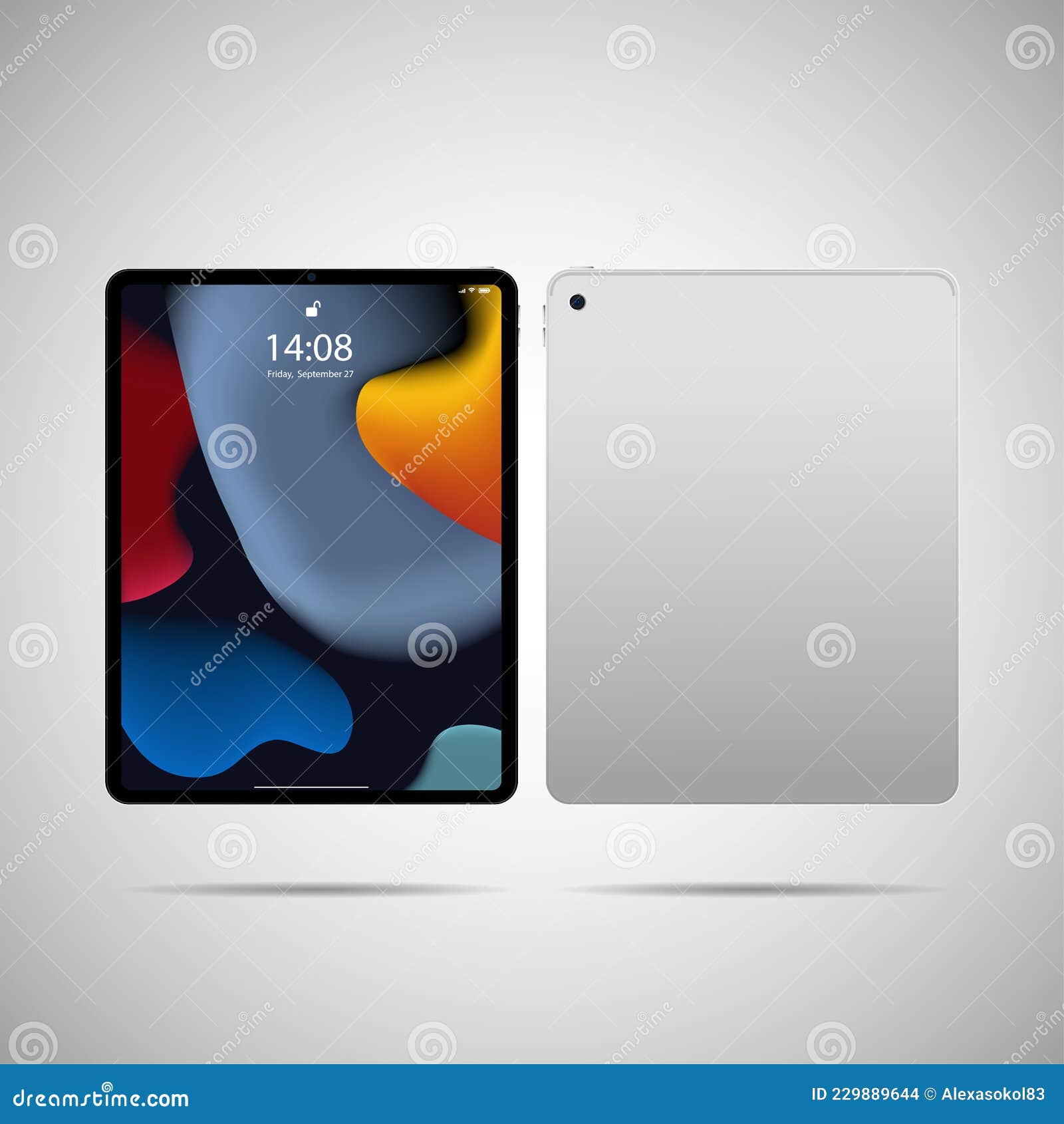 Realistic Tablet PC. Vector Illustration in Trendy Thin Frame Design ...