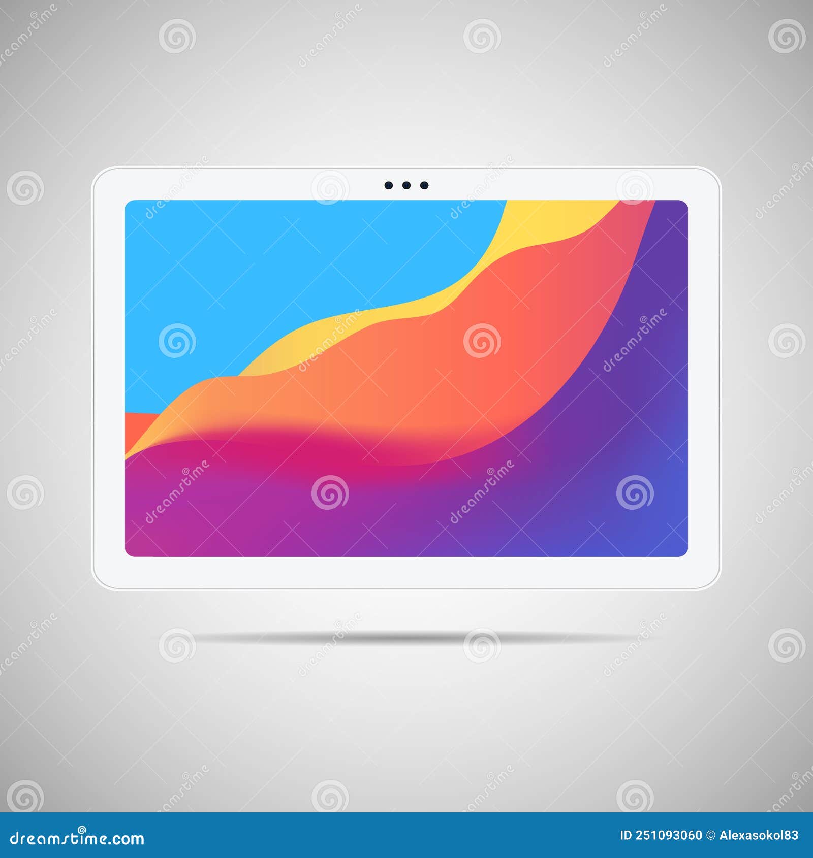 Realistic Tablet PC. Vector Illustration in Trendy Thin Frame Design ...
