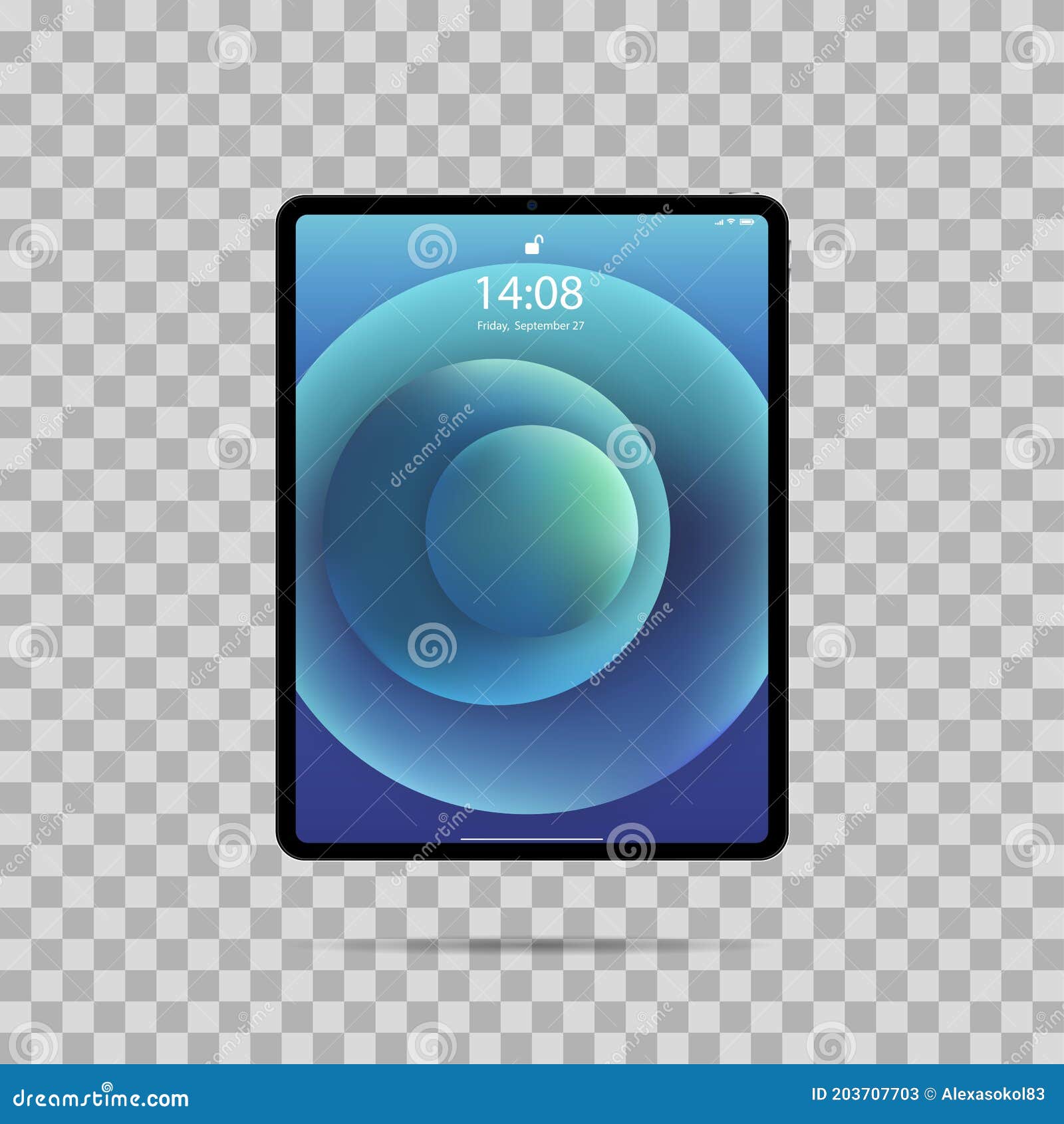 Realistic Tablet PC. Vector Illustration in Trendy Thin Frame Design ...