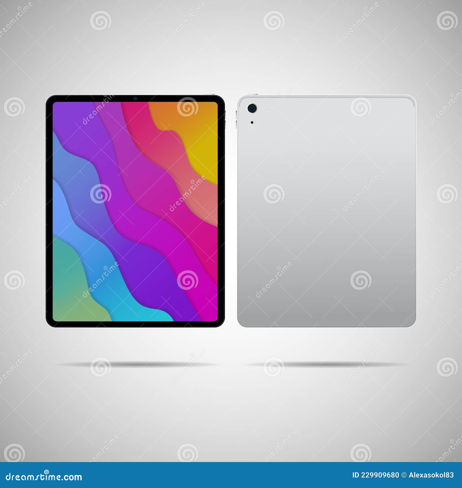 Realistic Tablet PC. Vector Illustration in Trendy Thin Frame Design ...