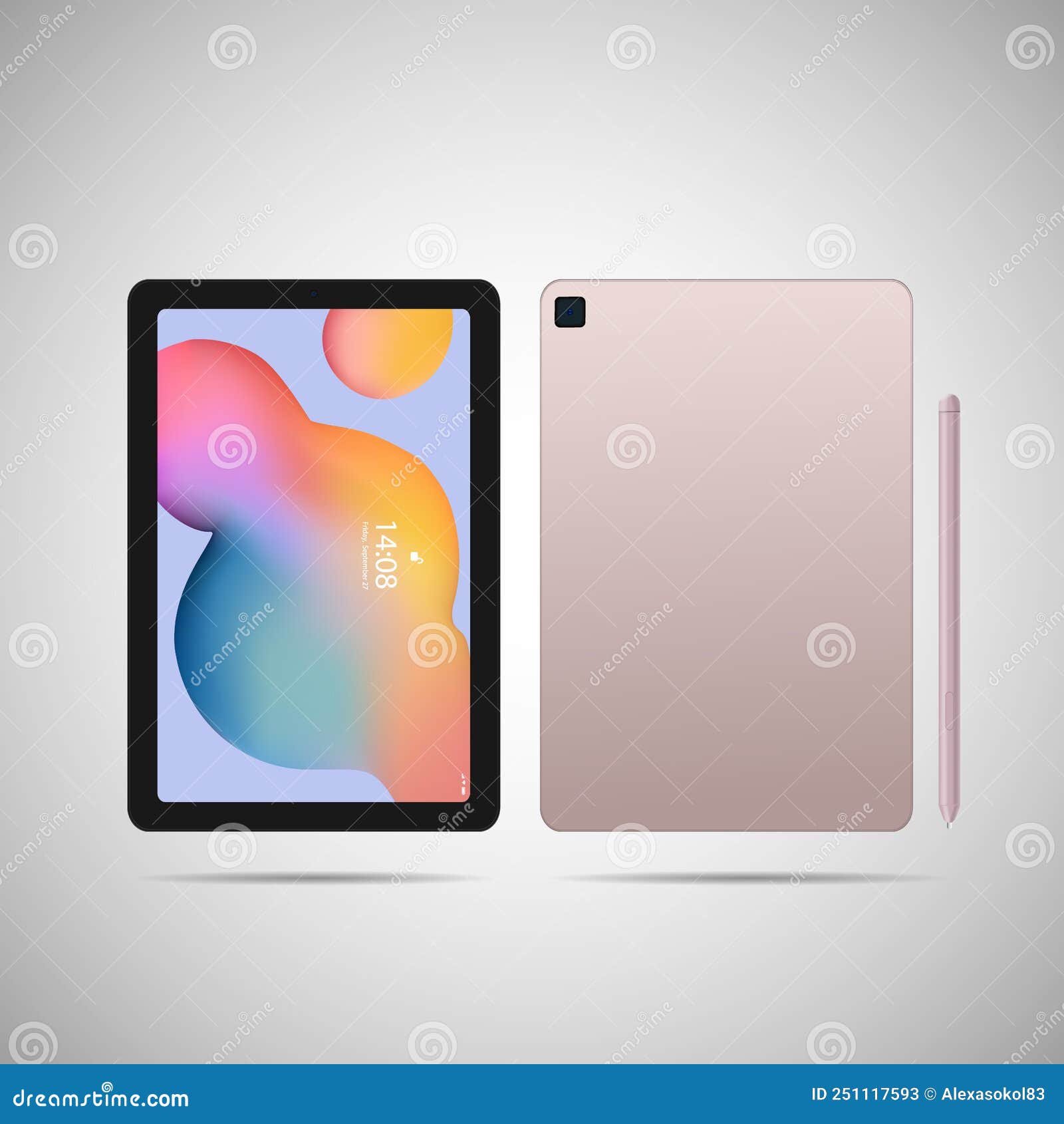 Realistic Tablet PC. Vector Illustration in Trendy Thin Frame Design ...