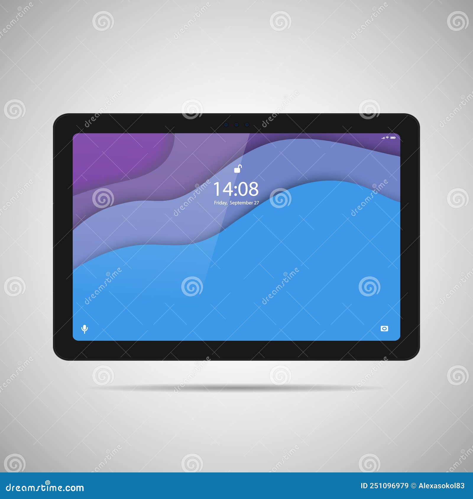 Realistic Tablet PC. Vector Illustration in Trendy Thin Frame Design ...