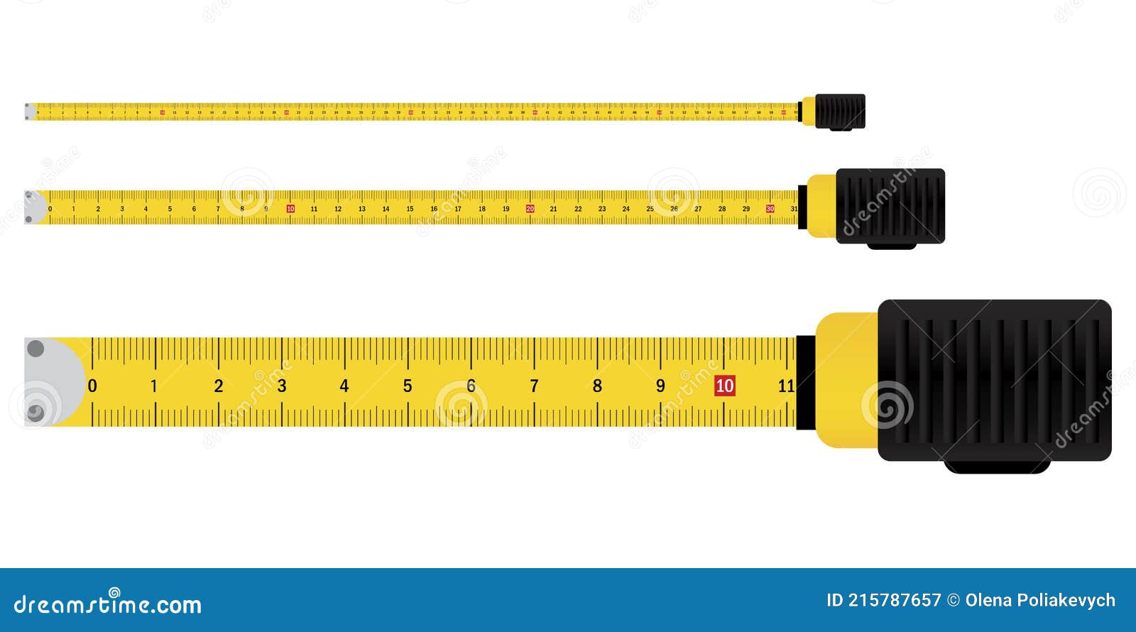 Realistic Tape Measure Isolated On White Background. Photo-realistic ...