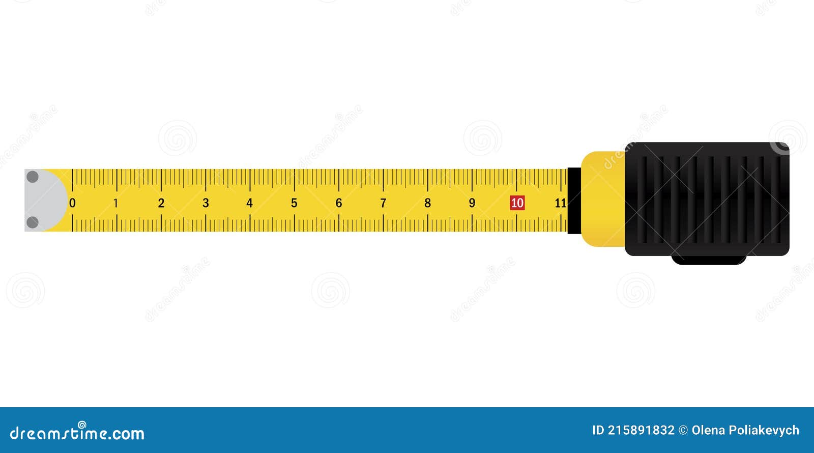 Set Of Realistic Tape Measure Isolated Or Yellow Tape Measure Inchi ...