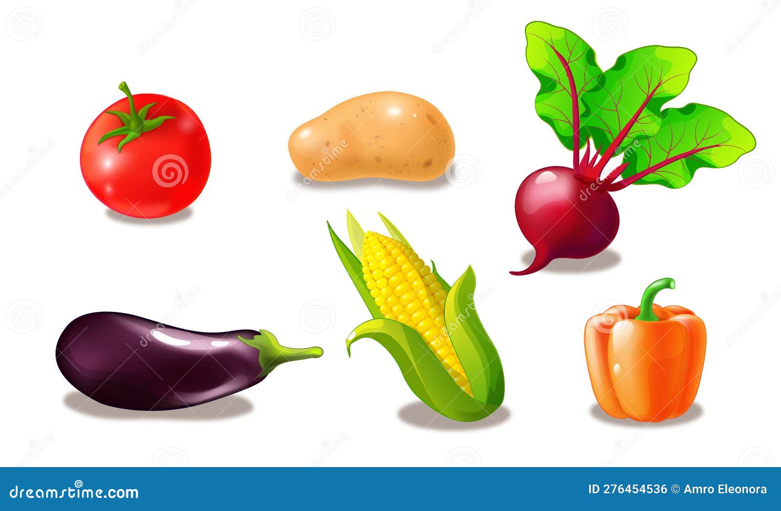 Realistic and Tasty Vegetables on No Background in Vector Stock Vector ...