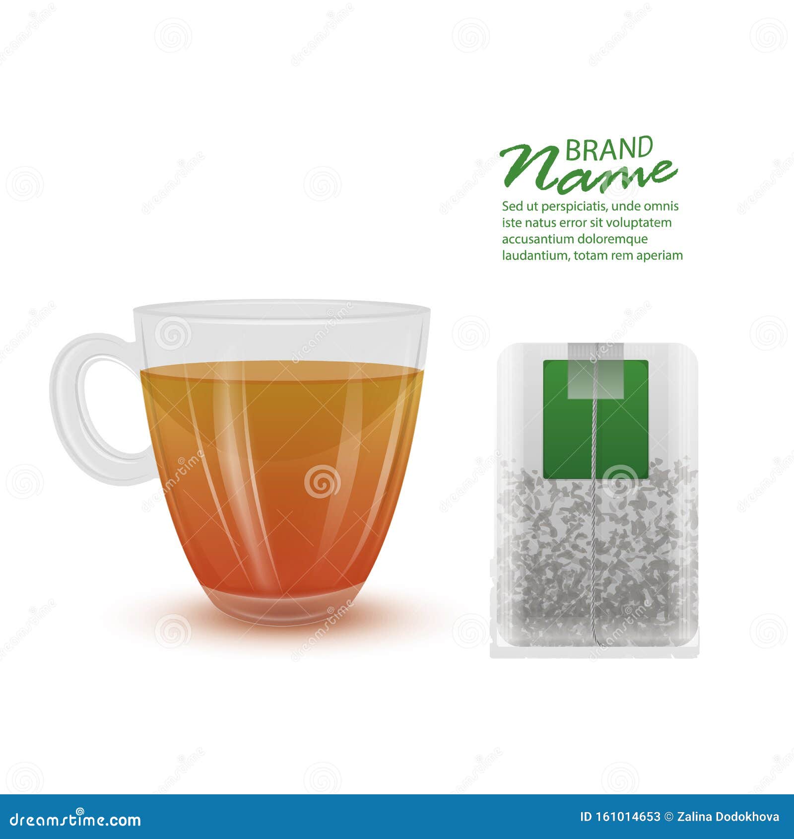 Realistic TeaCup And Tea Bag Isolated On White Background, Vector EPS ...