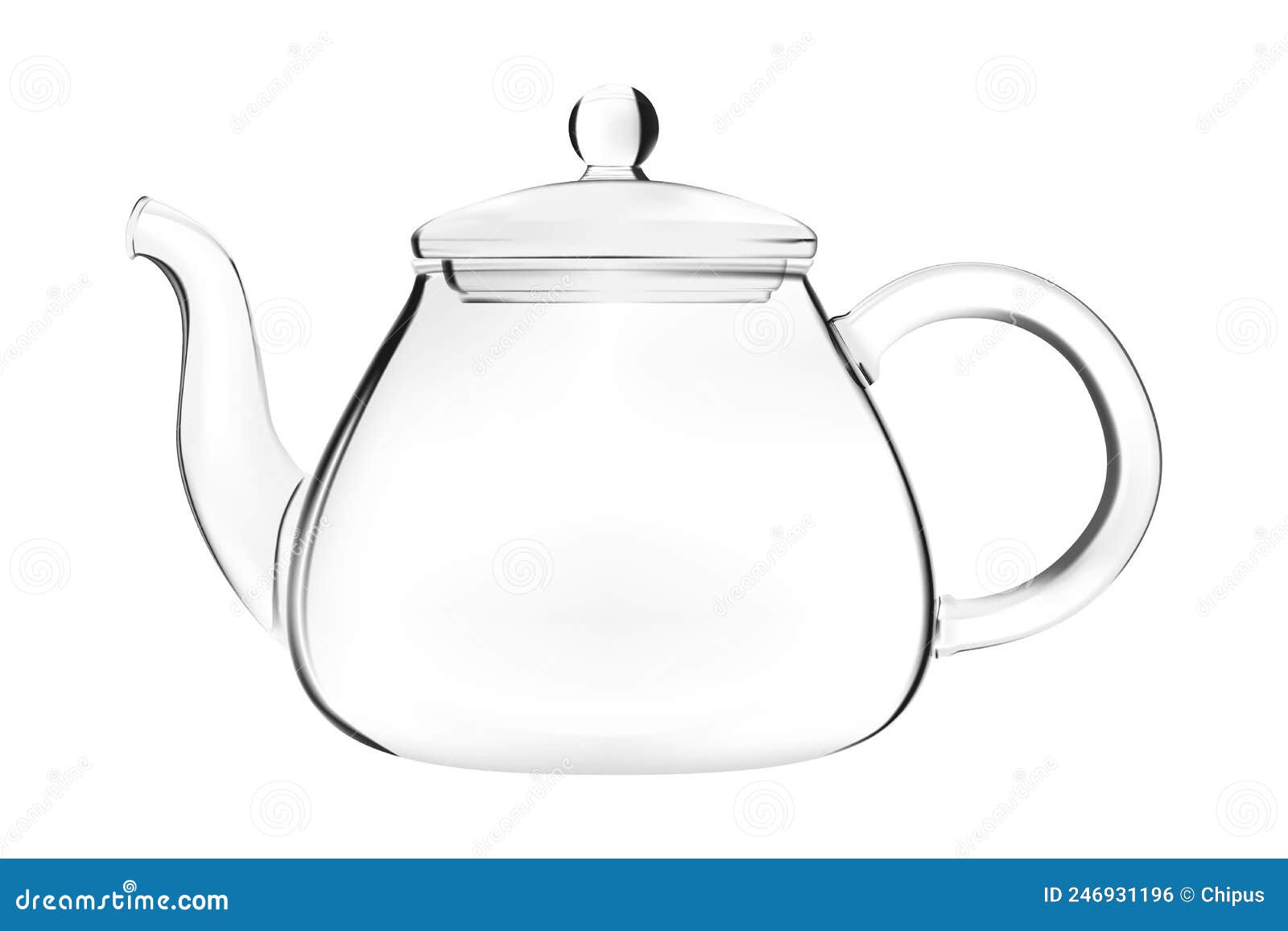 Realistic Teapot or Tea Pot. Empty Glass Teapot Stock Vector ...