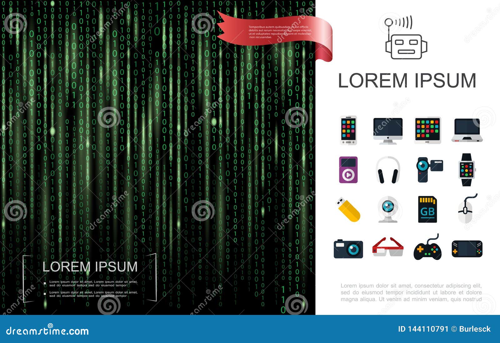 Realistic Tech Colorful Template Stock Vector - Illustration of binare ...