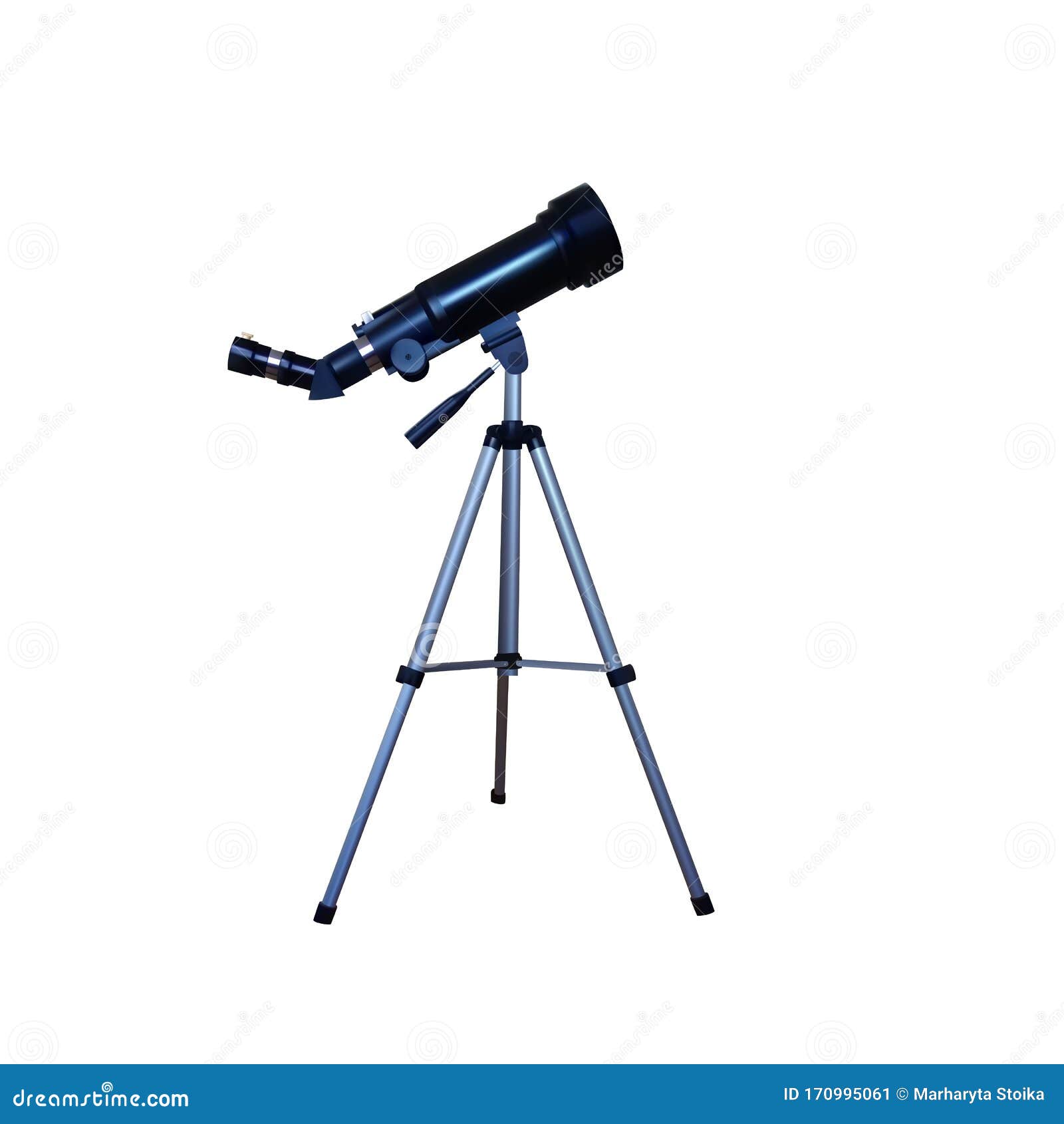 Realistic Telescope on a Tripod. Stock Vector - Illustration of glass ...