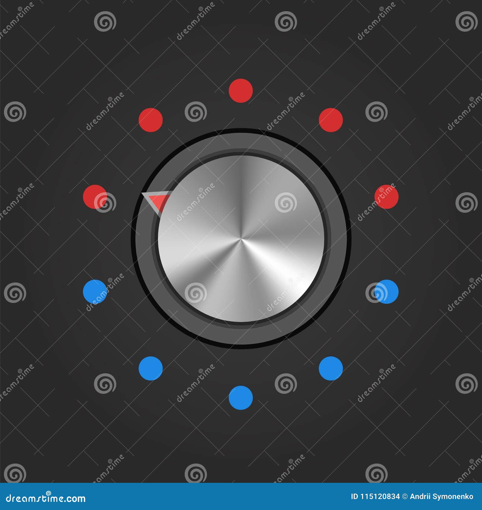 Realistic Temperature Button Knob Switch. Stock Vector - Illustration ...
