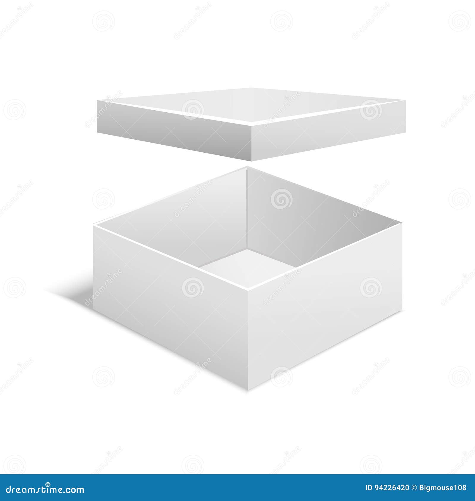 Realistic Template Blank White Box. Vector Stock Vector - Illustration ...