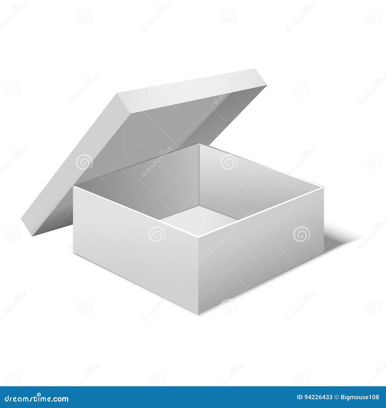 Realistic Template Blank White Box. Vector Stock Vector - Illustration ...
