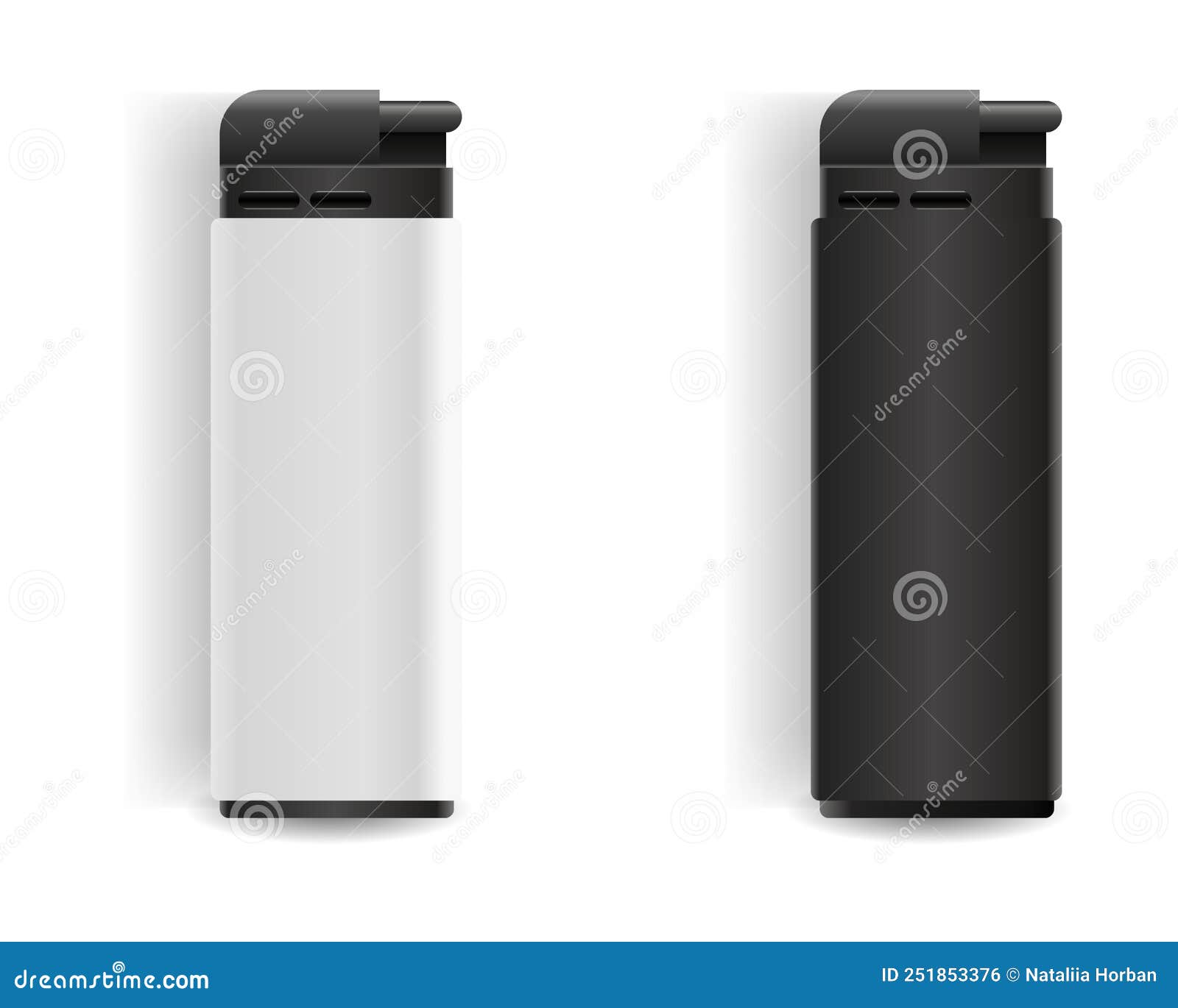Realistic Template Blank White Lighter Empty Mock Up. Stock Vector ...