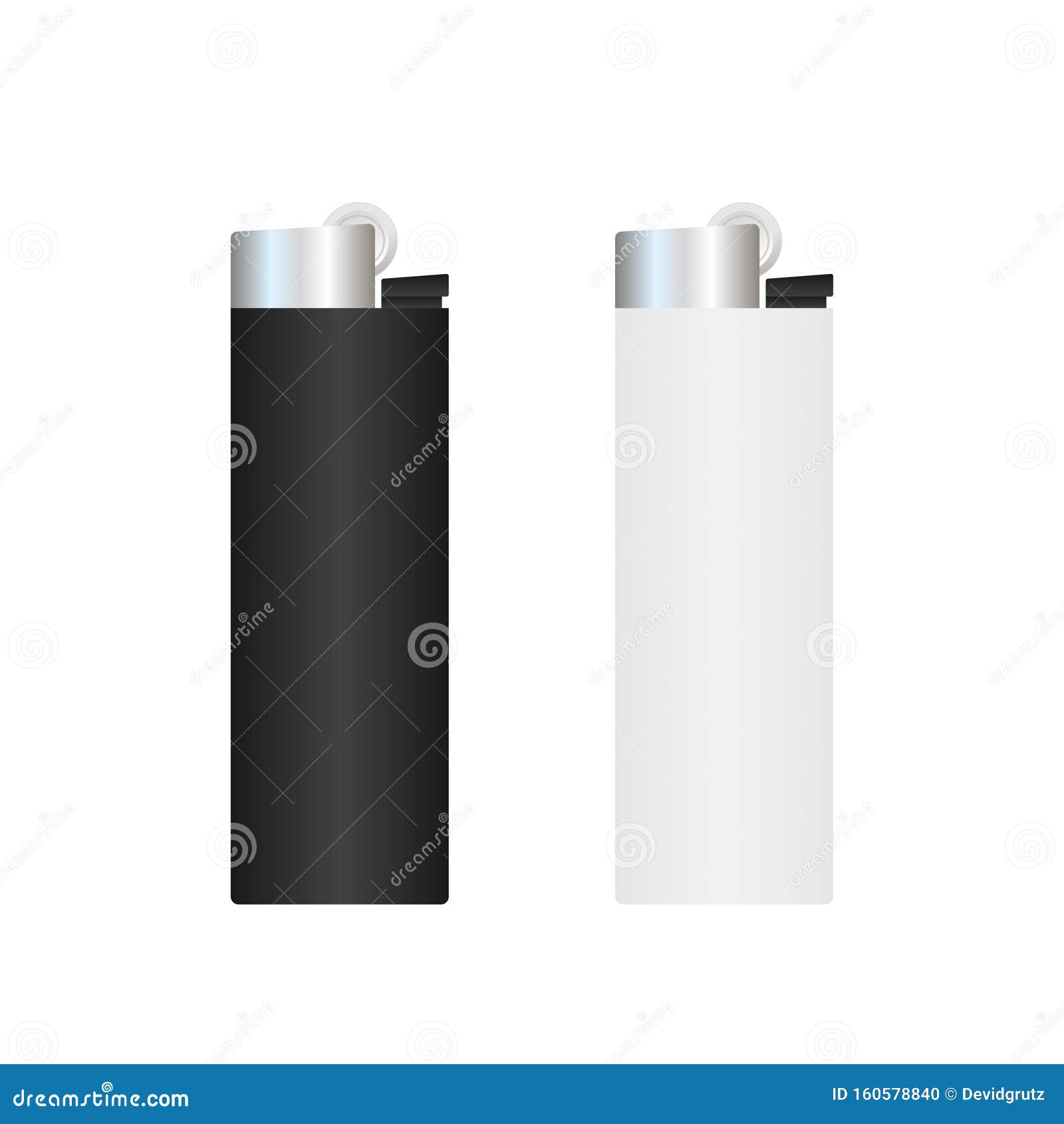 Realistic Template Blank White Lighter Empty Mock Up. Vector Stock ...