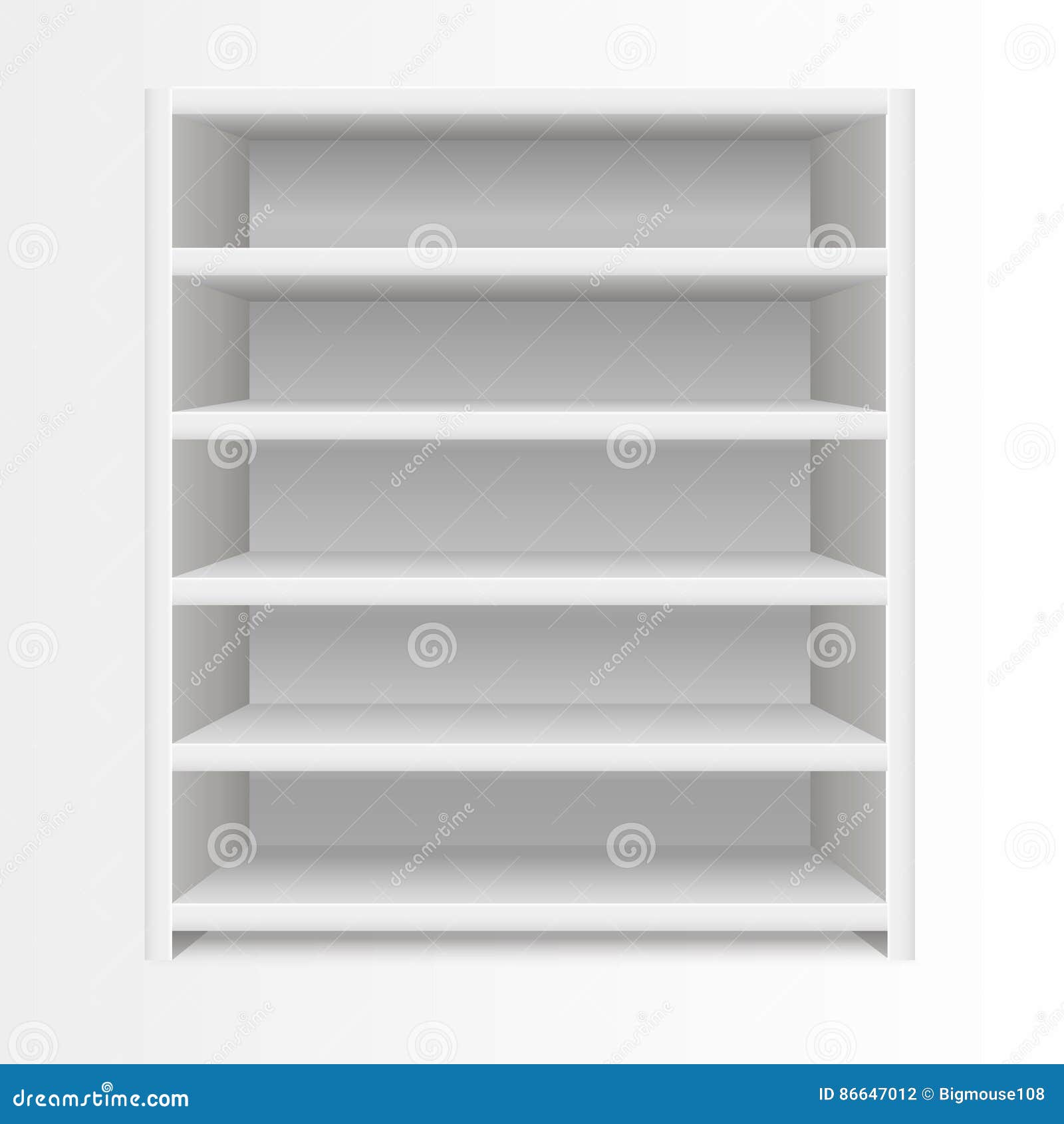 Realistic Template Blank White Shelves. Vector Stock Vector ...