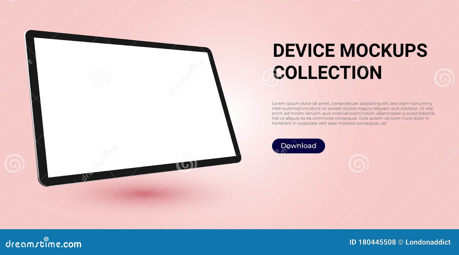 Realistic Template Mock Up of a Digital Tablet for Web Design, Webpages ...