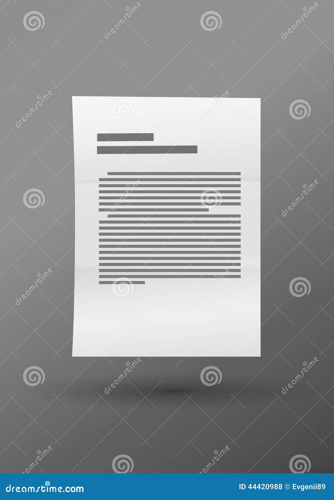 Realistic Text Document on White Sheet of A4 Stock Vector ...
