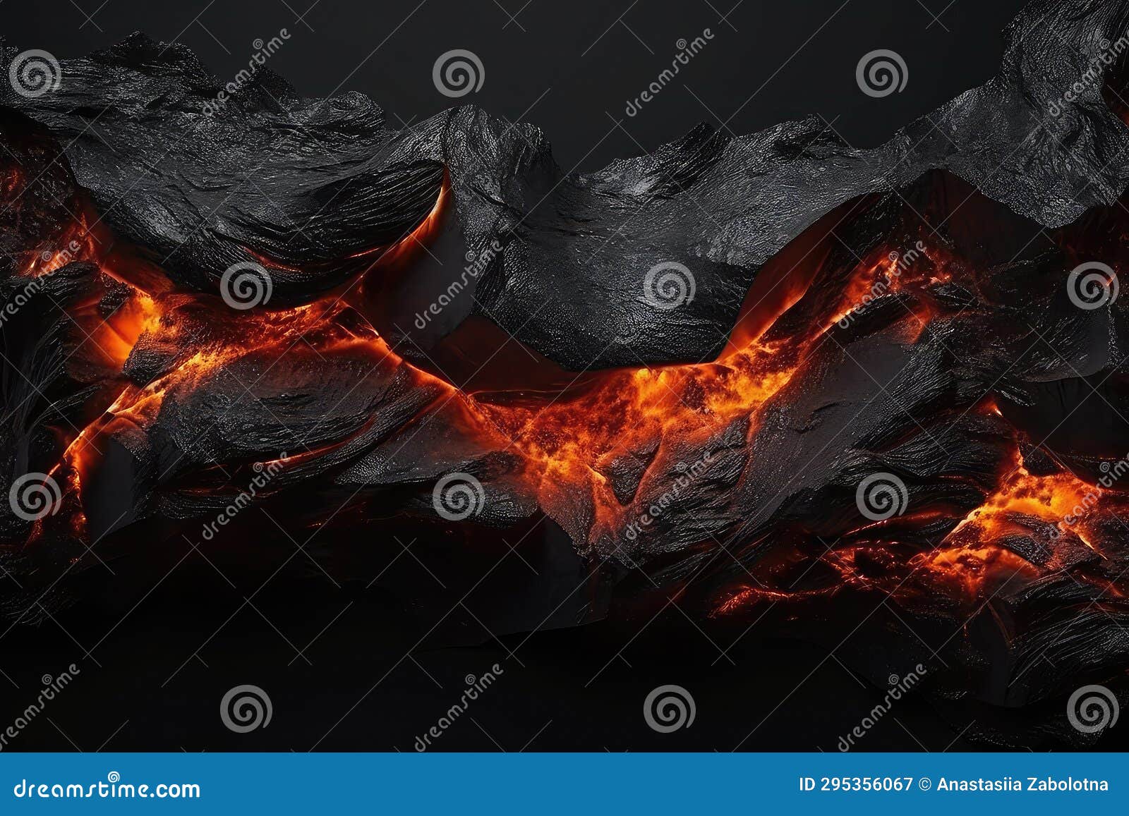 Realistic Texture of Molten Magma Flame on Black Ash Stock Image ...