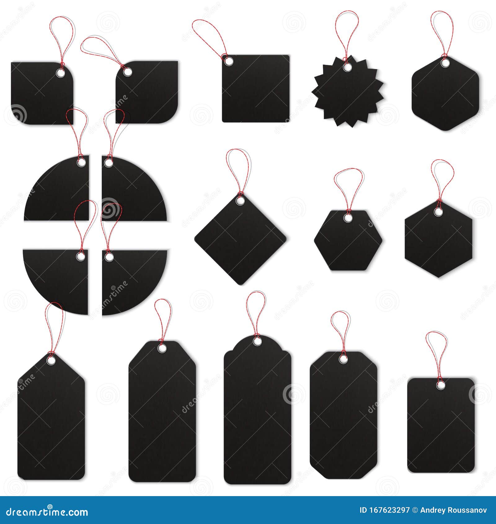 Realistic Textured Sell Tags with Ropes. Vector. Stock Vector ...