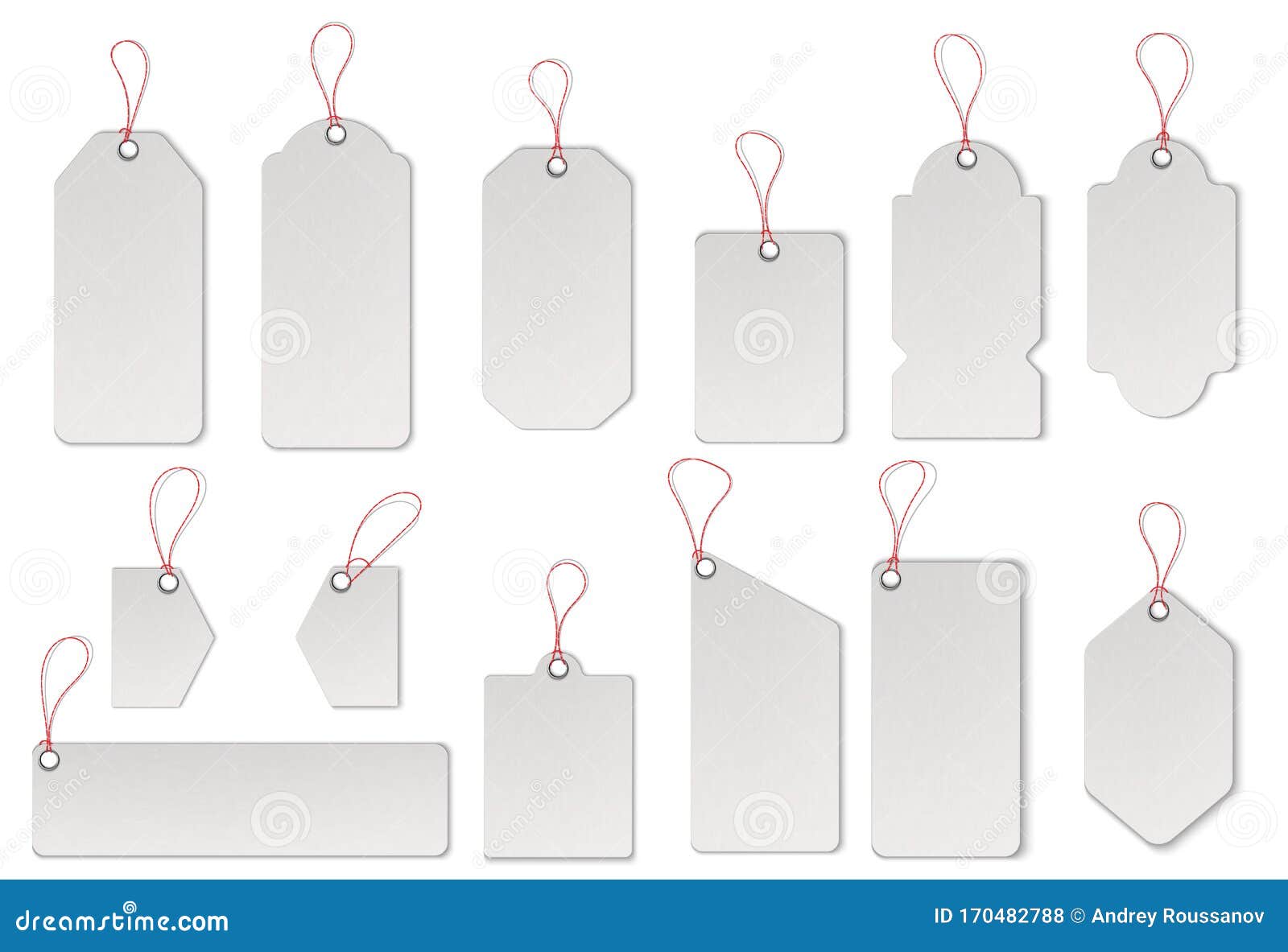 Realistic Textured Sell Tags with Ropes. Vector. Stock Vector ...