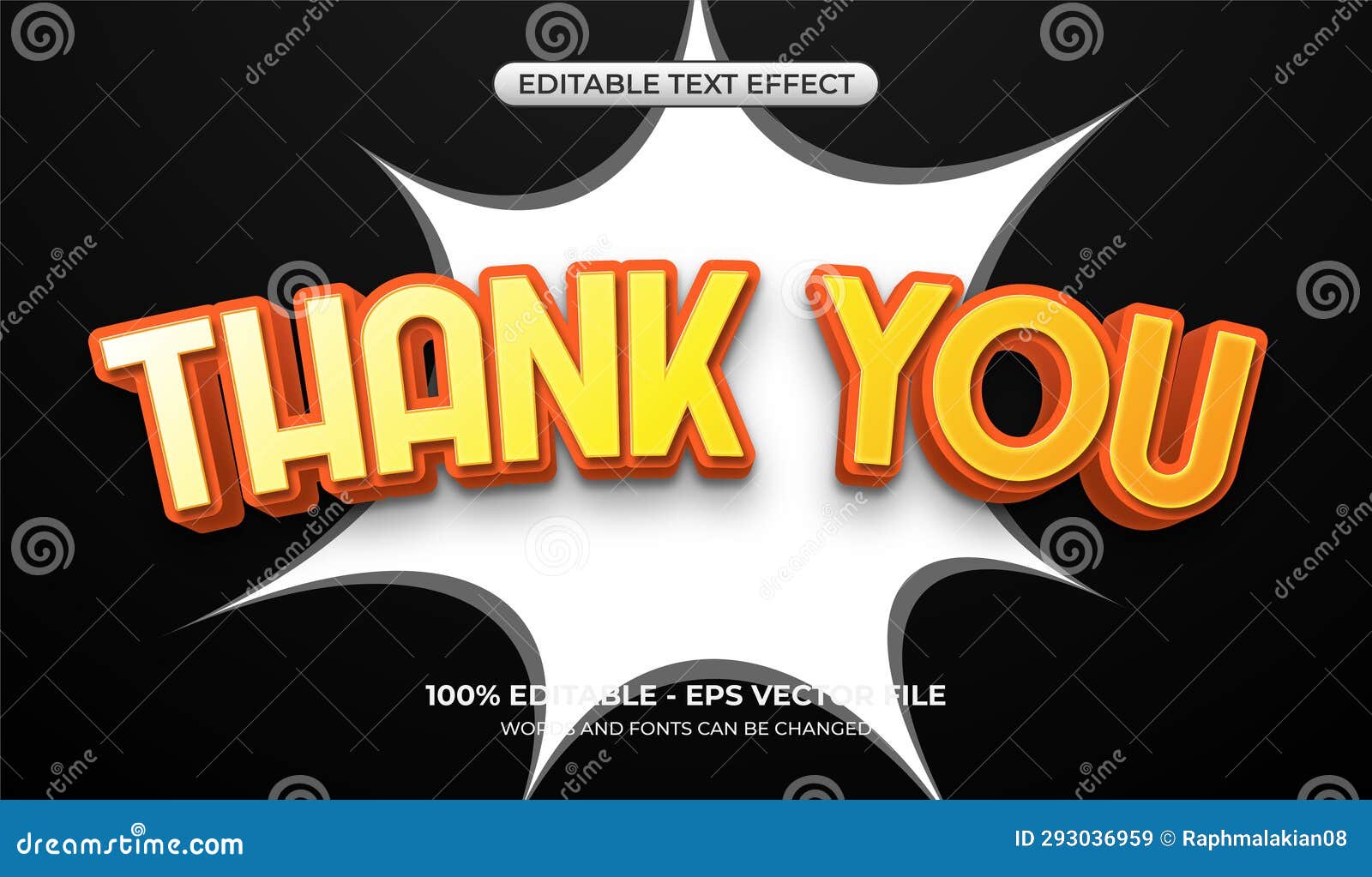 Thank You Comic Bubble Retro Text Vector Illustration | CartoonDealer ...