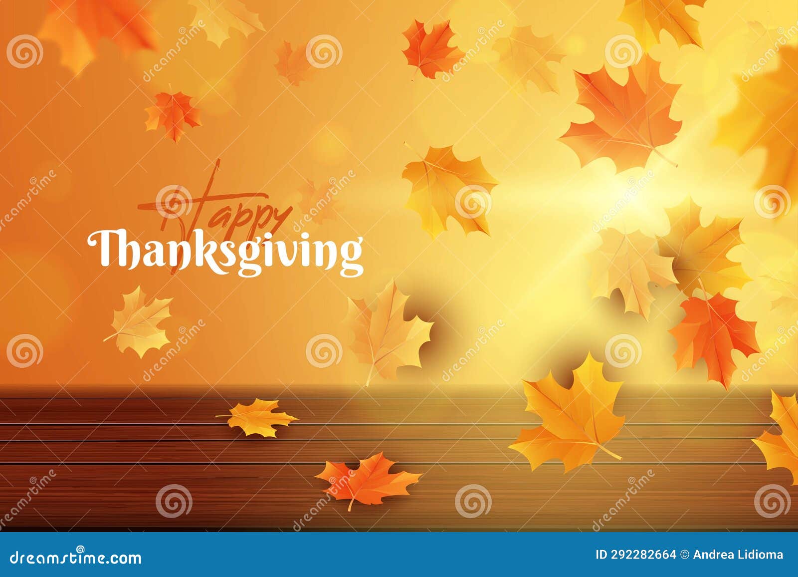 Realistic Thanksgiving Background with Dried Leaves Design Stock ...