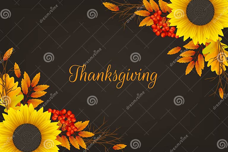 Realistic Thanksgiving Background Vector Design Stock Illustration ...
