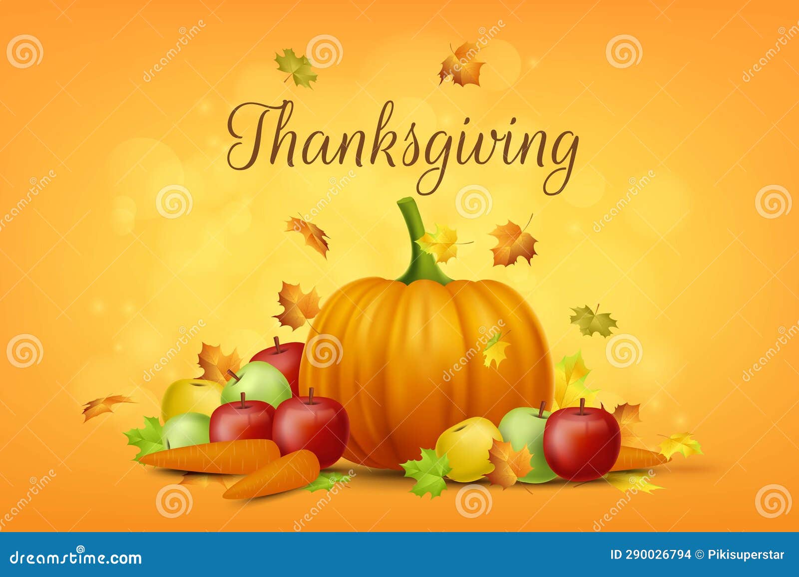 Realistic Thanksgiving Background Vector Design Stock Illustration ...