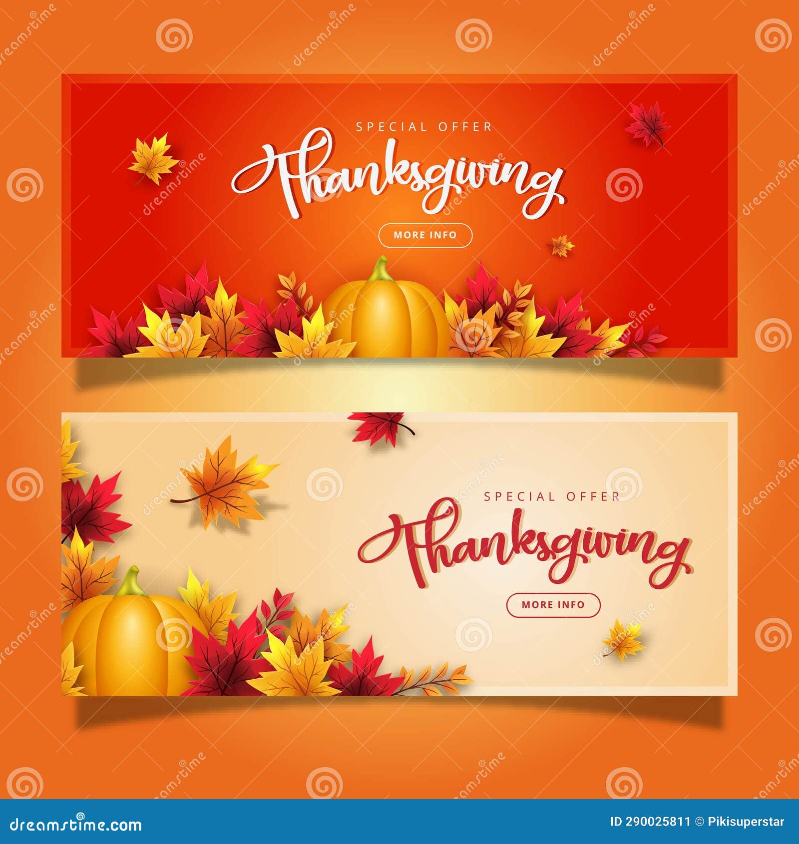 Realistic Thanksgiving Banners Template Vector Design Stock ...
