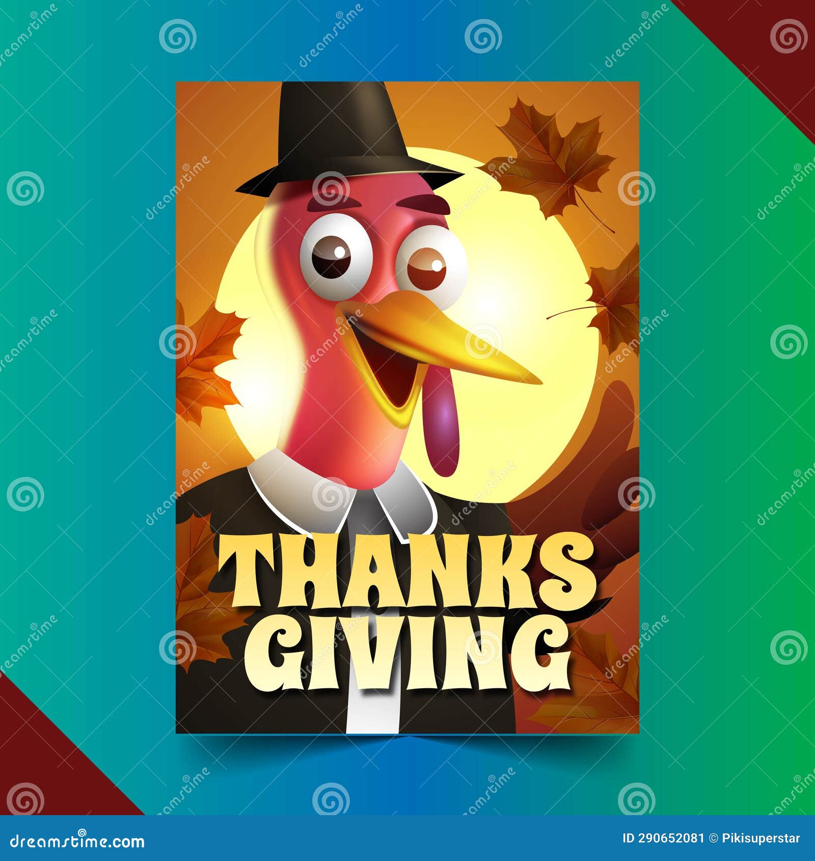 Realistic Thanksgiving Greeting Cards Collection Vector Design ...
