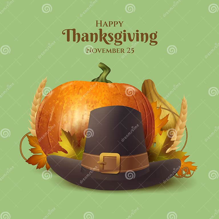 Realistic Thanksgiving Vector Design Stock Illustration - Illustration ...