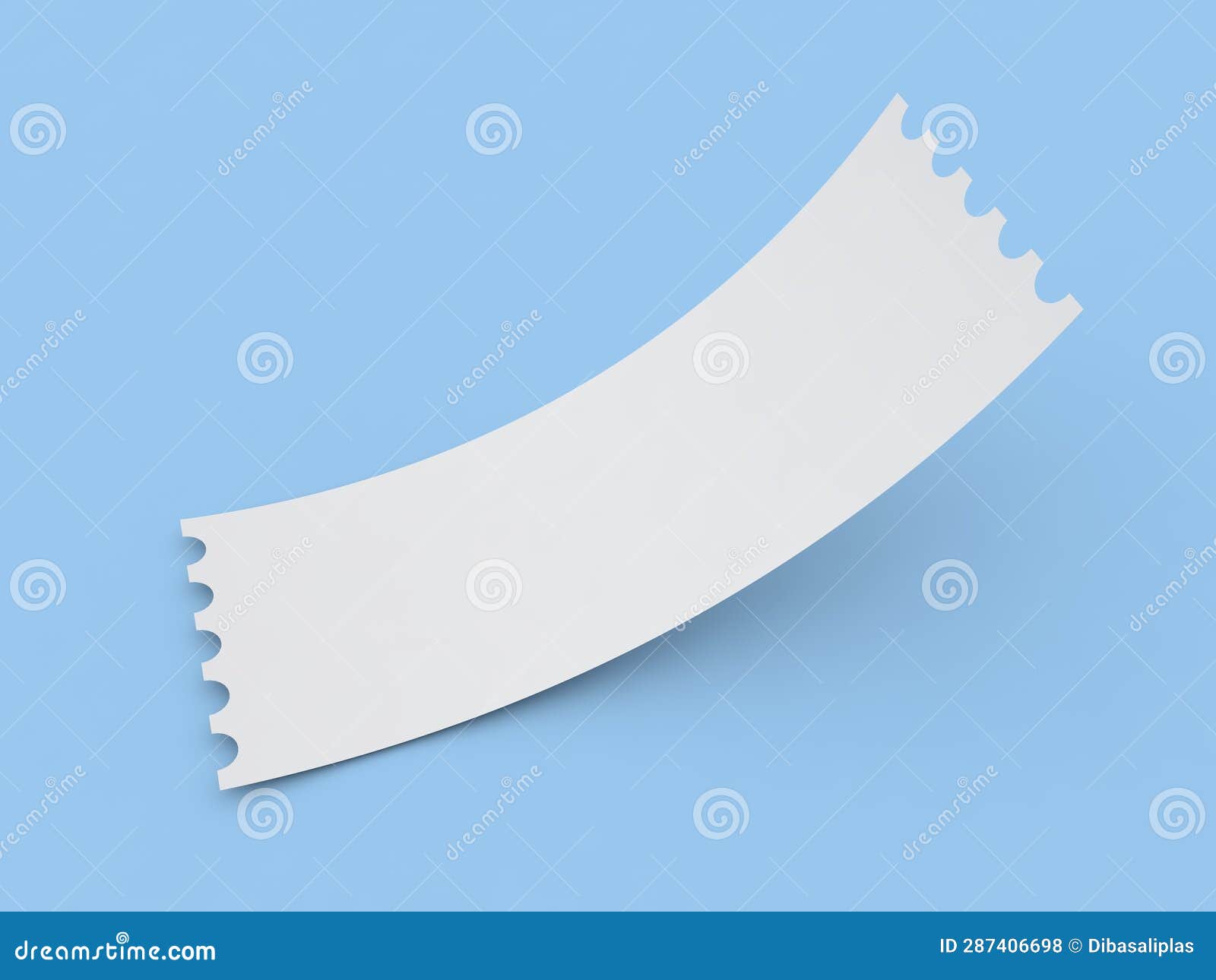 Realistic Ticket Voucher Mockup on Blue Background. Stock Illustration ...