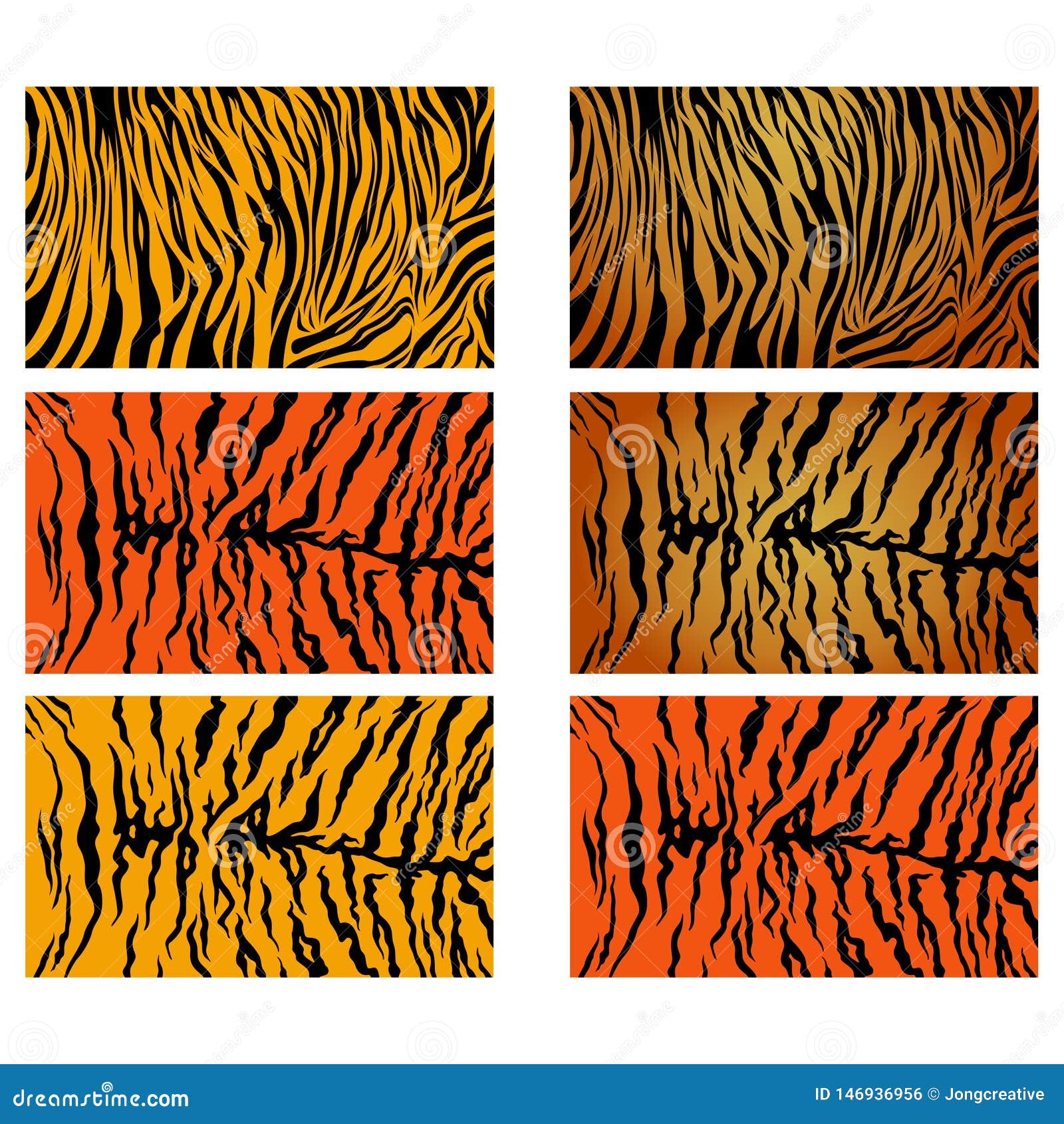Realistic Tiger Stripes Vector Pattern Texture Background Stock ...