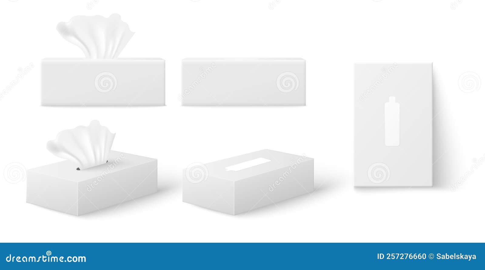 Realistic Tissue Box Mockup Set from Different Angles, 3d Vector ...