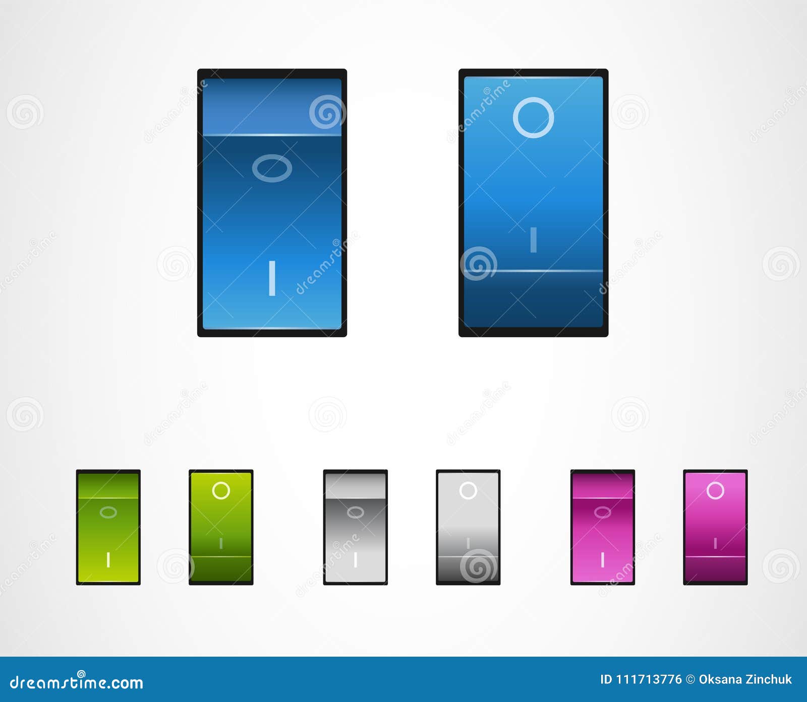Set Of Realistic Toggle Switches In On And Off Positions Cartoon Vector ...