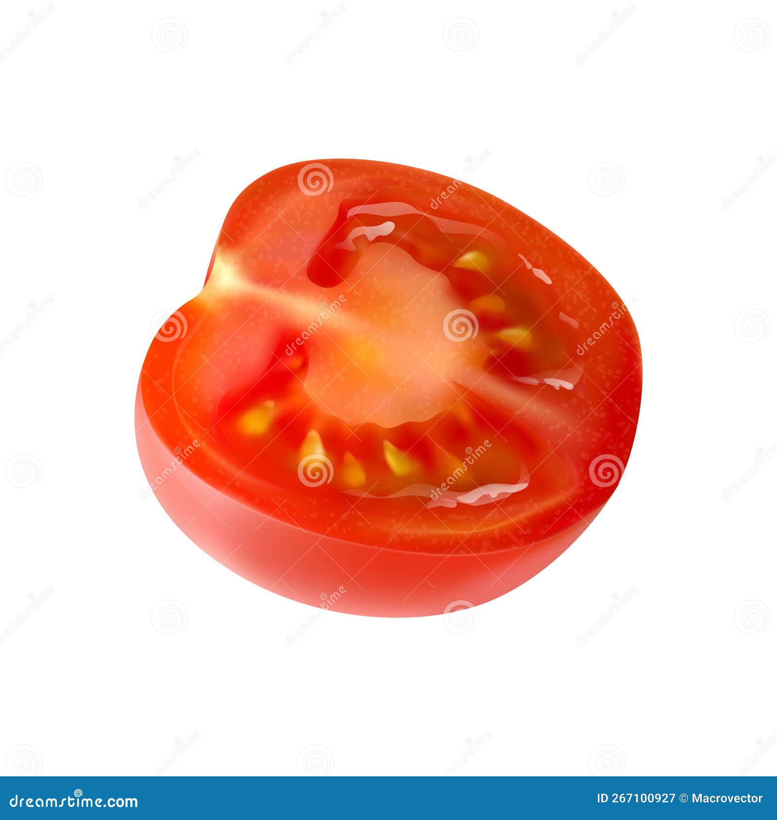 Realistic Tomato Half stock vector. Illustration of tomato - 267100927