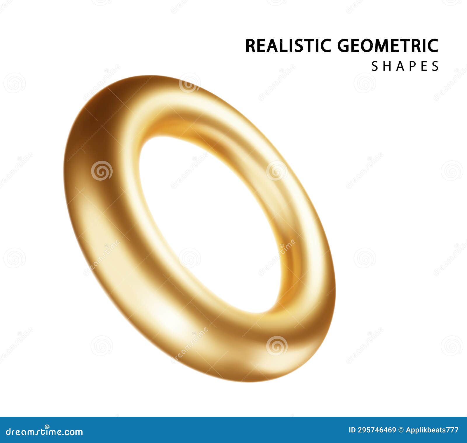 Realistic Tor Isolated on White Background. Vector Geometric 3d Golden ...