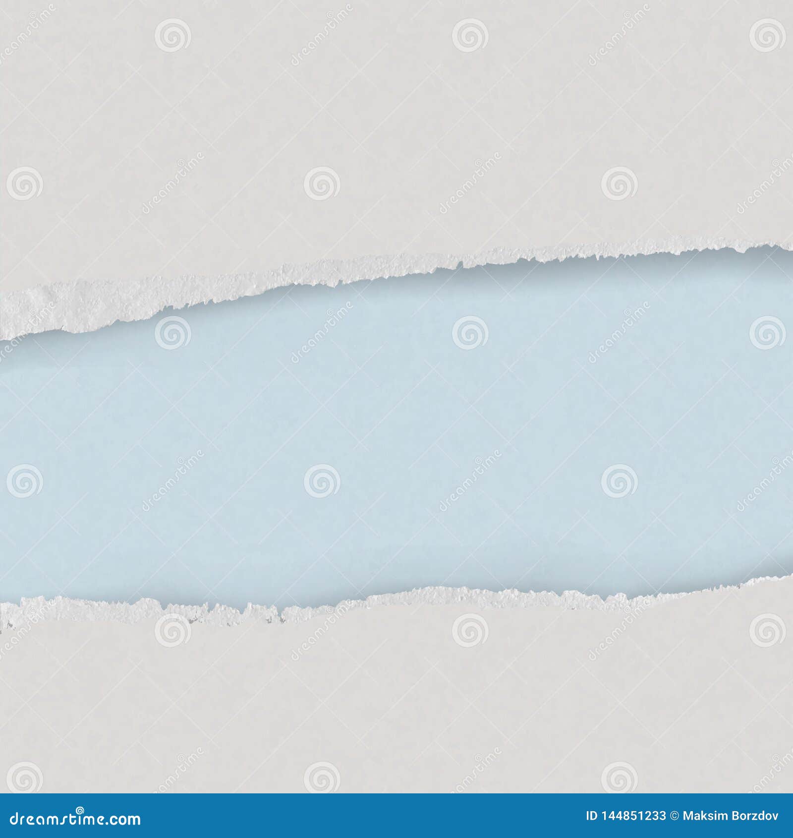 Realistic Torn Blue and White Carton Border. Ripped Paper Texture Stock ...