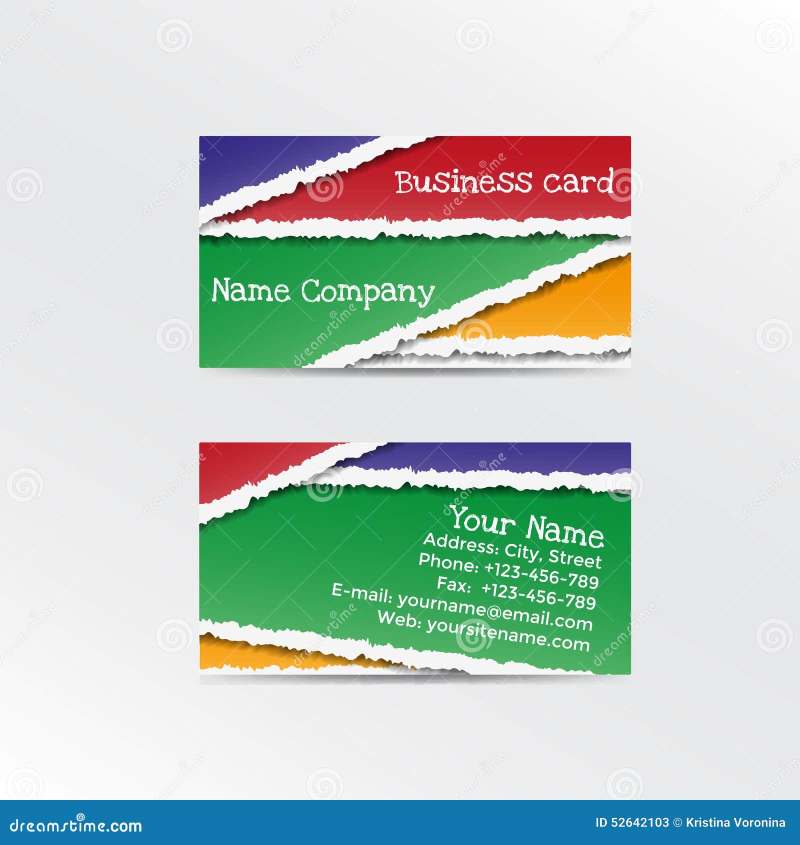 Realistic Torn Paper Business Card Stock Vector - Illustration of ...