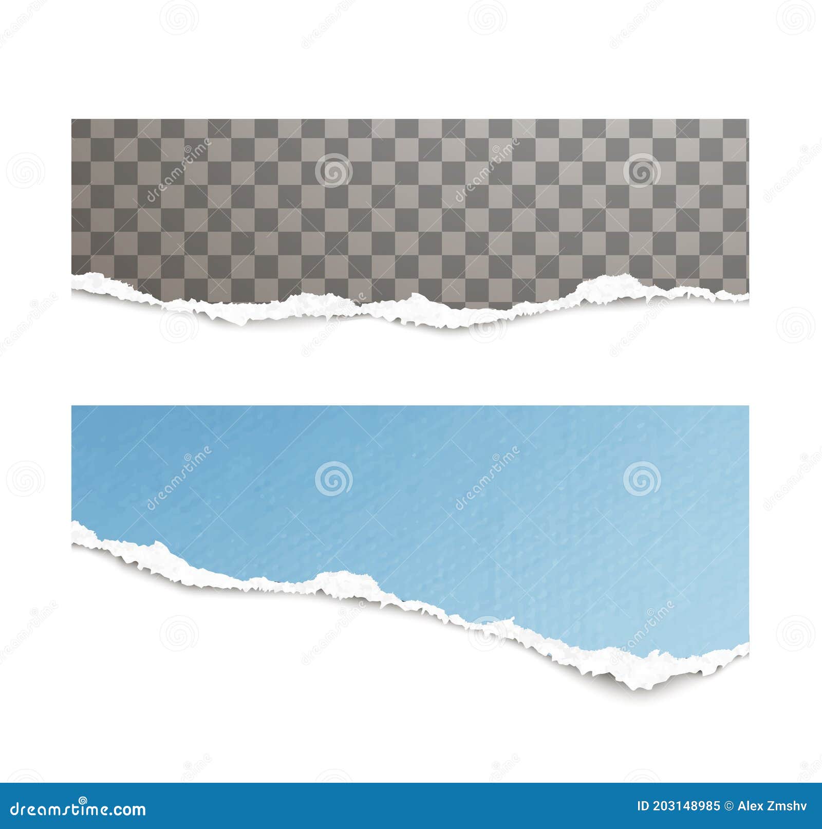 Realistic Torn And Twisted Paper Strip. Torn Paper Edge. Crumpled Paper ...