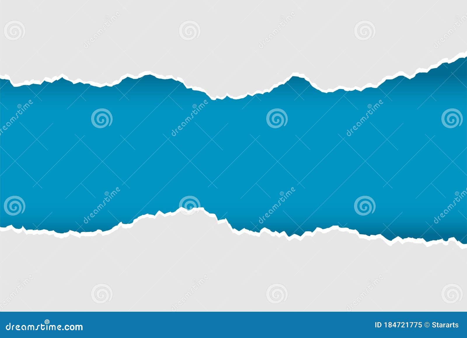 Realistic Torn Ripped Paper in Blue and Gray Color Stock Vector ...