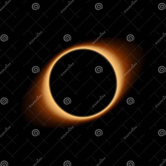 Realistic Total Solar Eclipse, Blurred Light Overlay Effect on Black ...